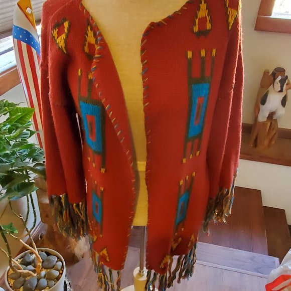 Vintage(70's) | Sweaters | Vintage Native American Inspired Fringe ...
